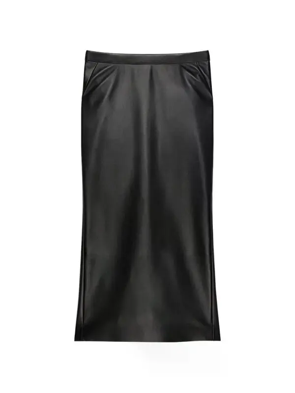 Givenchy Midi Kickback Skirt In Nappa Leather