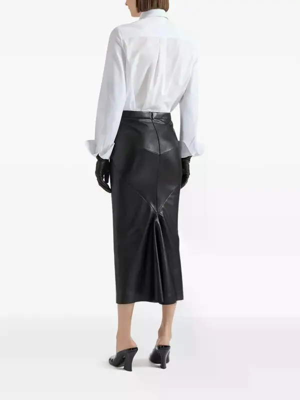 Givenchy Midi Kickback Skirt In Nappa Leather