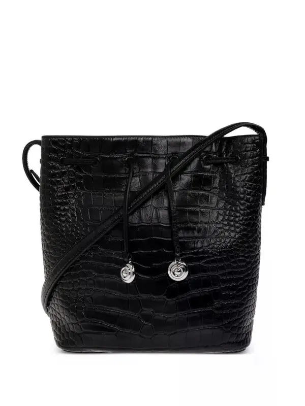 LIFFNER Small Croc-effect Charm Bucket Bag - Black