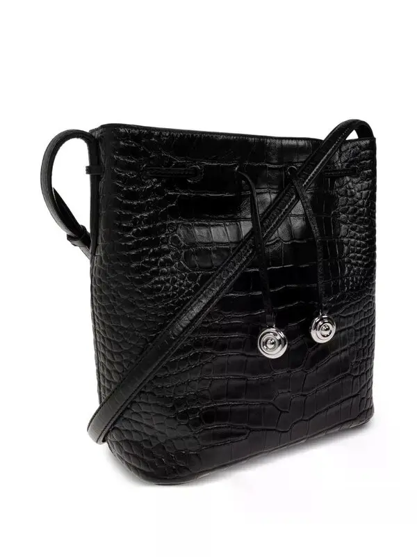 LIFFNER Small Croc-effect Charm Bucket Bag