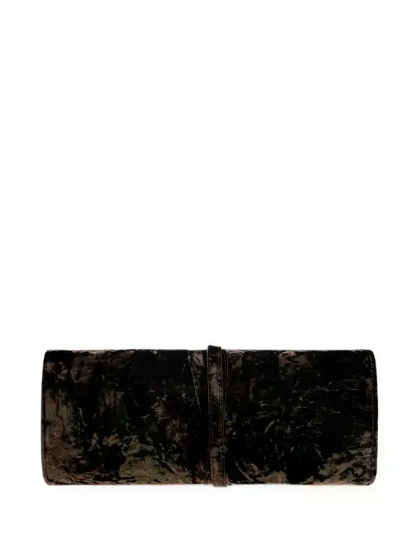 LIFFNER Velvet-effect Buckle-fastening Clutch Bag