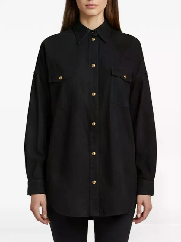 Gucci Logo Foil-print Denim Shirt