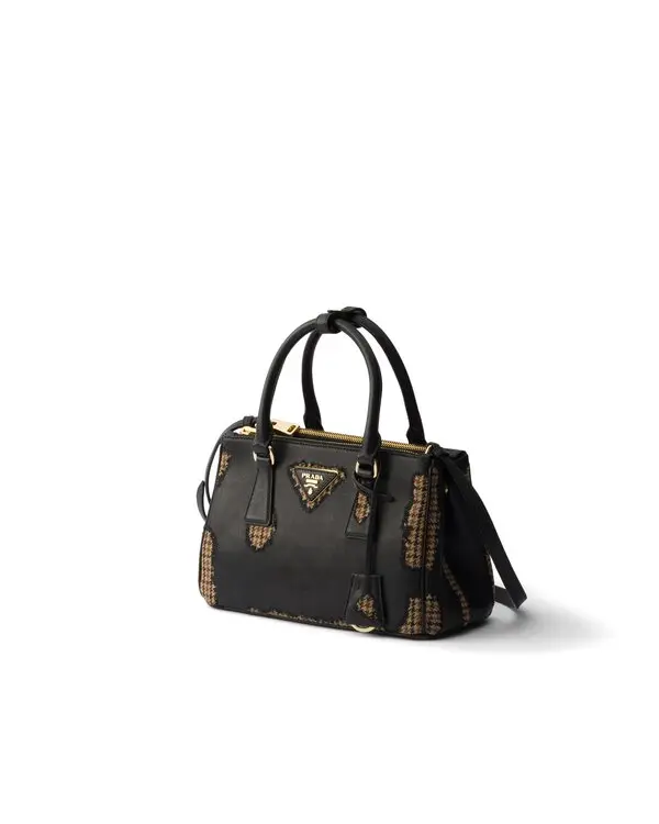 Prada Galleria Small Nappa Leather And Wool Bag