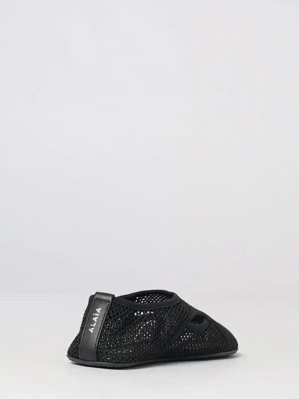 Alaïa Perforated Mesh Nylon Ballet Flats With Strap Closure
