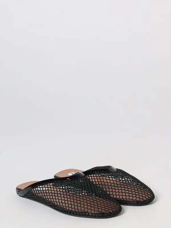 Alaïa Low-heeled Patent Leather And Pvc Mules With Perforated Design