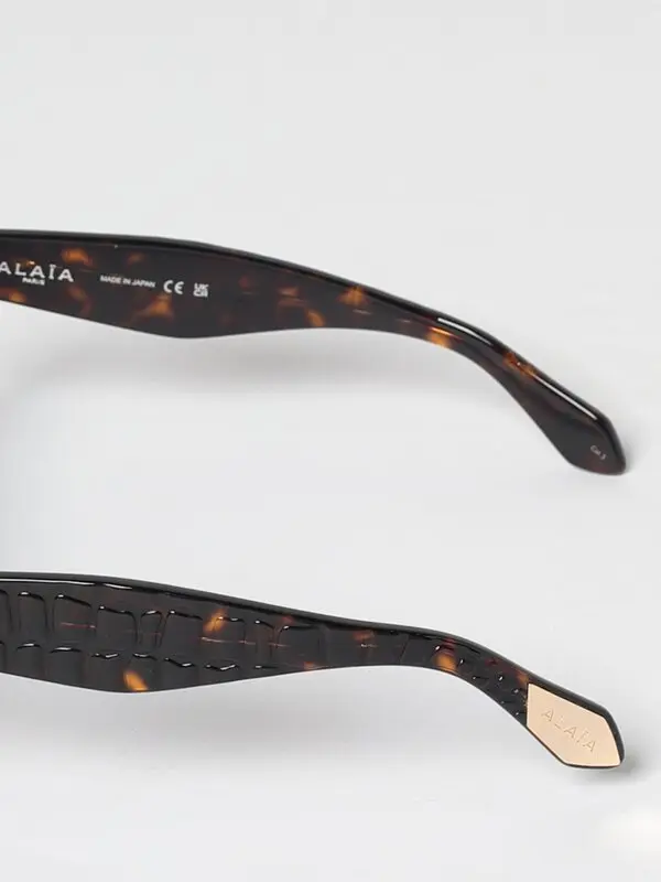 Alaïa Rectangular Acetate Sunglasses With Croc-effect Pattern - Brown