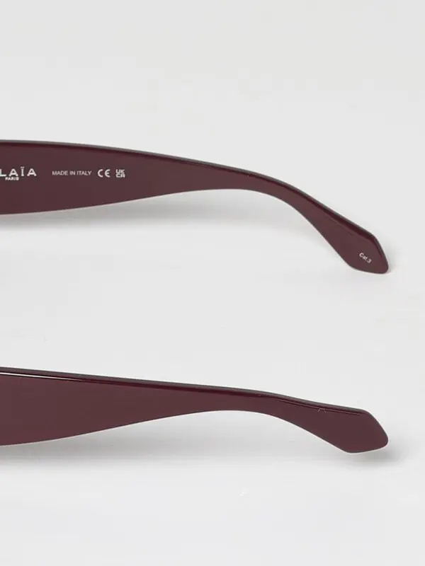 Alaïa Rectangular Acetate Sunglasses With Lettering Logo - Brown