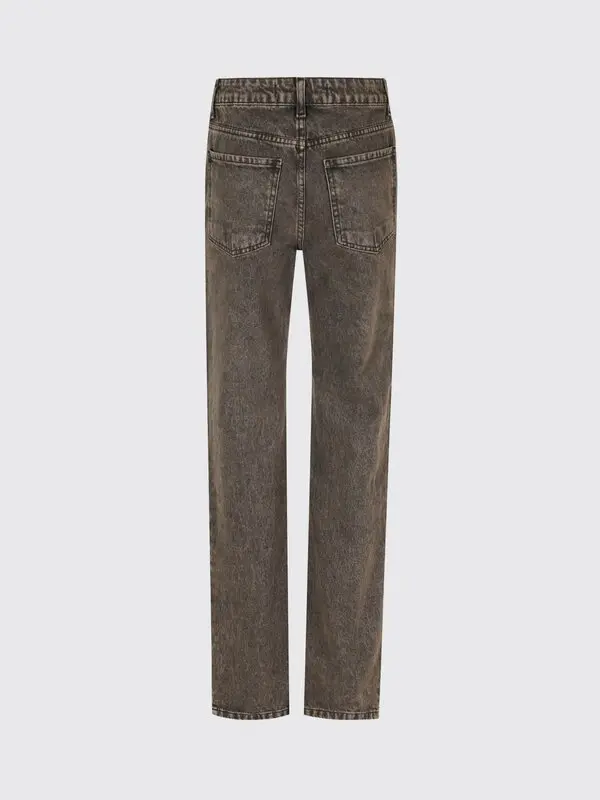 Federica Tosi Mid-rise Straight Jeans In Bleached Cotton Denim