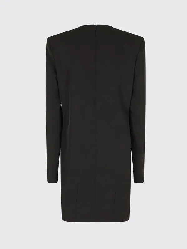 Federica Tosi Long-sleeved V-neck Cady Sheath Mini Dress