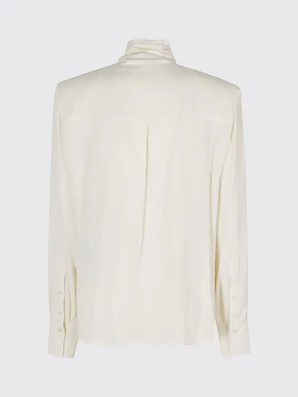 Federica Tosi Pussy-bow Silk-blend Blouse With Long Sleeves - Brown