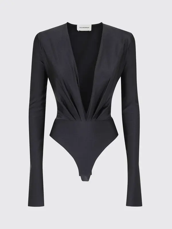 Andamane Long-sleeved Deep V-neck Jersey Bodysuit