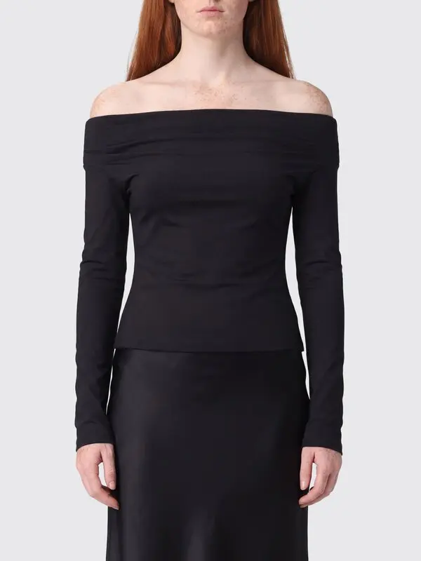 Andamane Long-sleeved Jersey Top With A Straight Neckline
