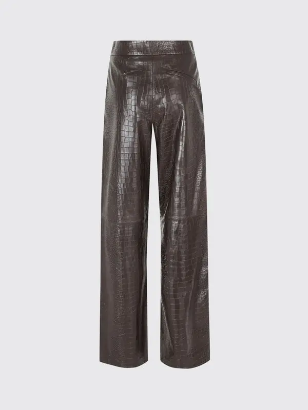 Federica Tosi High-waisted Croco-effect Leather Tapered Trousers