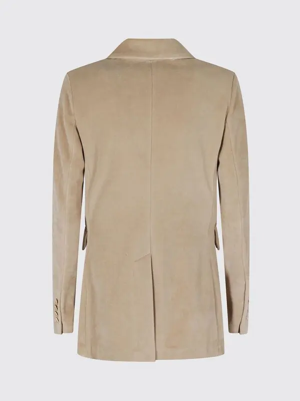 CIRCOLO 1901 Slim Fit Double-breasted Cropped Velvet Blazer - Camel