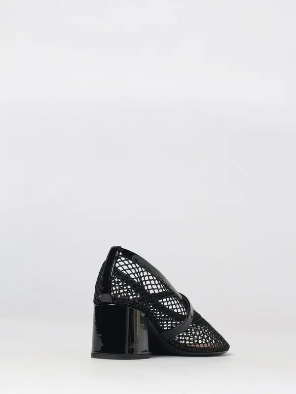 Alaïa Mary Jane Pumps In Patent Leather And Mesh With A Medium Block Heel - Black