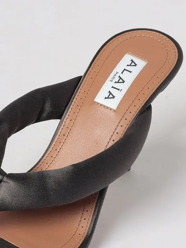 Alaïa Satin Thong Mule Sandals With An Open Toe And High Stiletto Heel