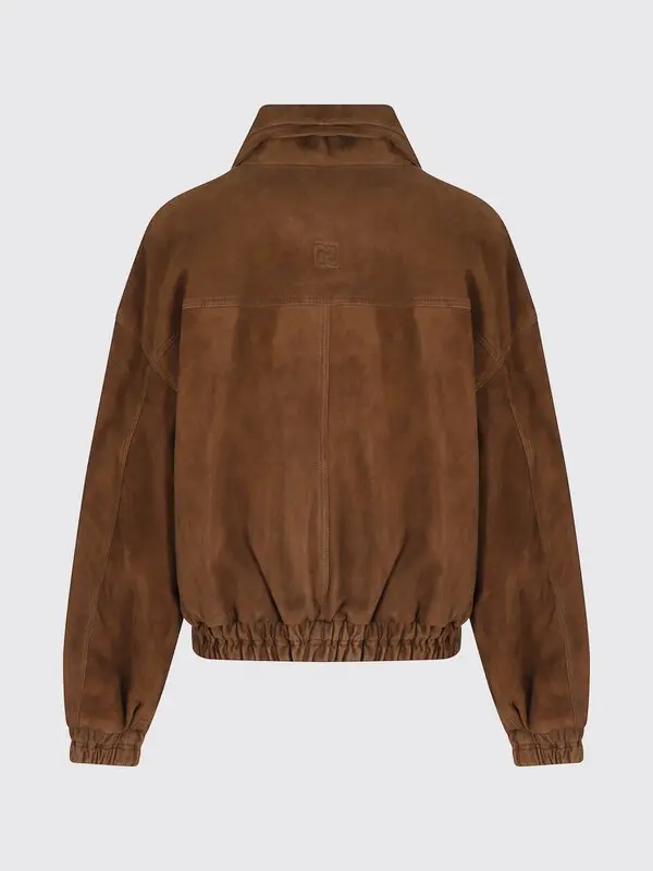 Magda Butrym Cropped Suede Lambskin Bomber Jacket With A Relaxed Fit