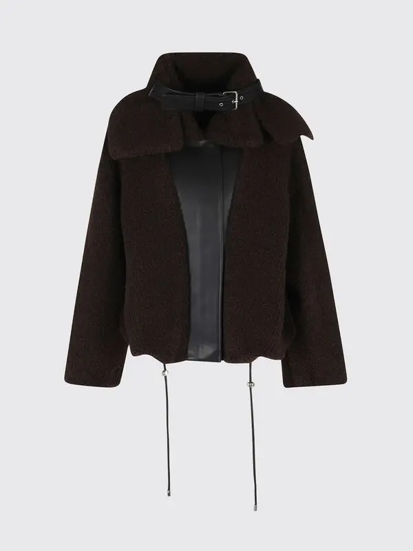 Sportmax Cropped Faux Fur Jacket With Drawstring And A Relaxed Fit - Brown