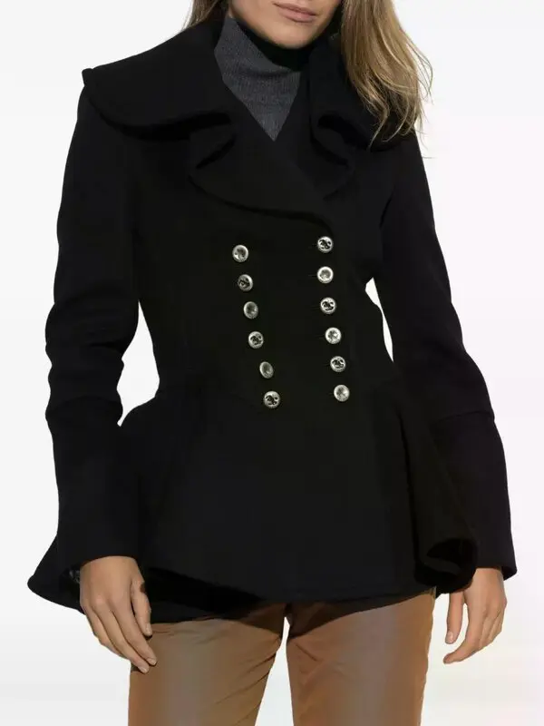 Alexander McQueen Double-breasted Waterfall Collar Coat