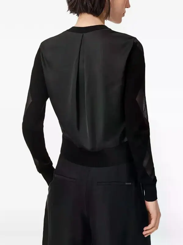 ALLSAINTS Argyle-pattern Mesh-panel Cardigan