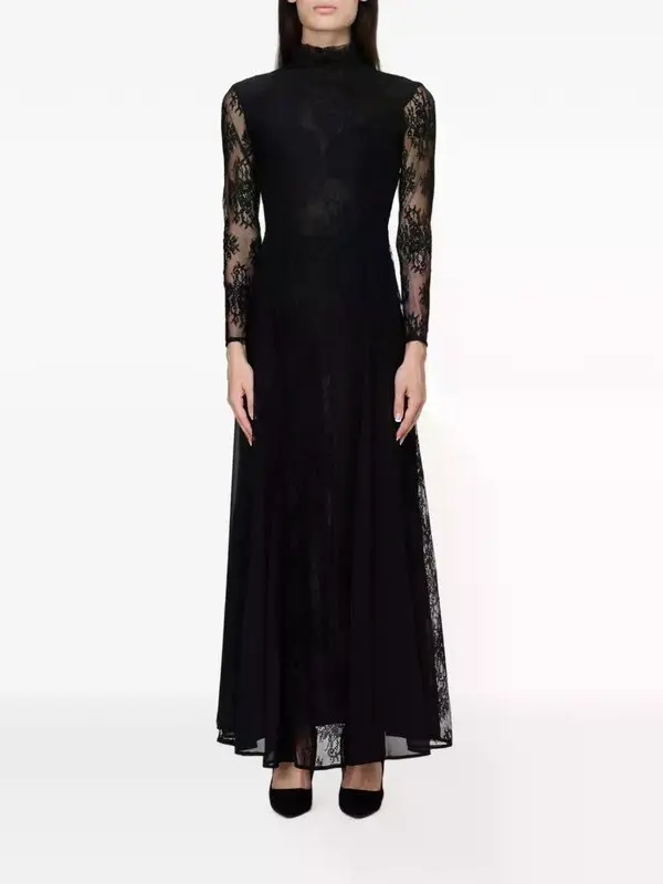 HANITA Lace-panelled High-neck Dress
