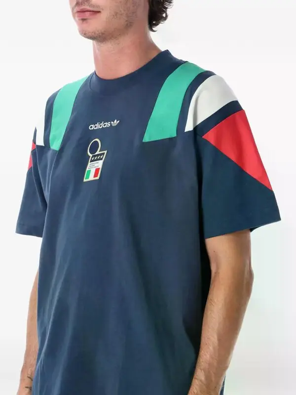 Adidas Italy Eqt Colour-block Logo-print T-shirt
