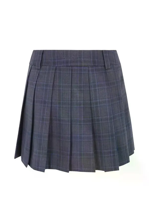 DUNST Check Pleated Mini Skirt