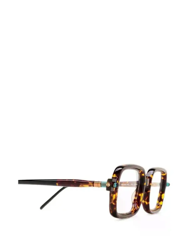KUBORAUM P2 Tortoiseshell-effect Squared-frame Glasses
