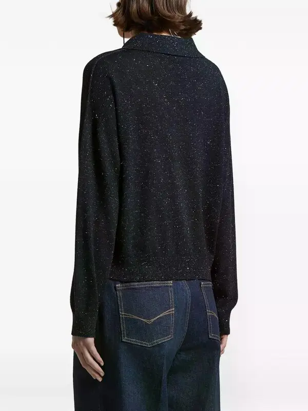 Peserico Speckled Polo-collar Jumper