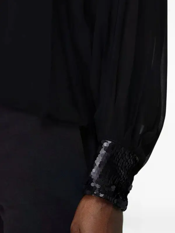 HANITA Sequin-embellished High-neck Top
