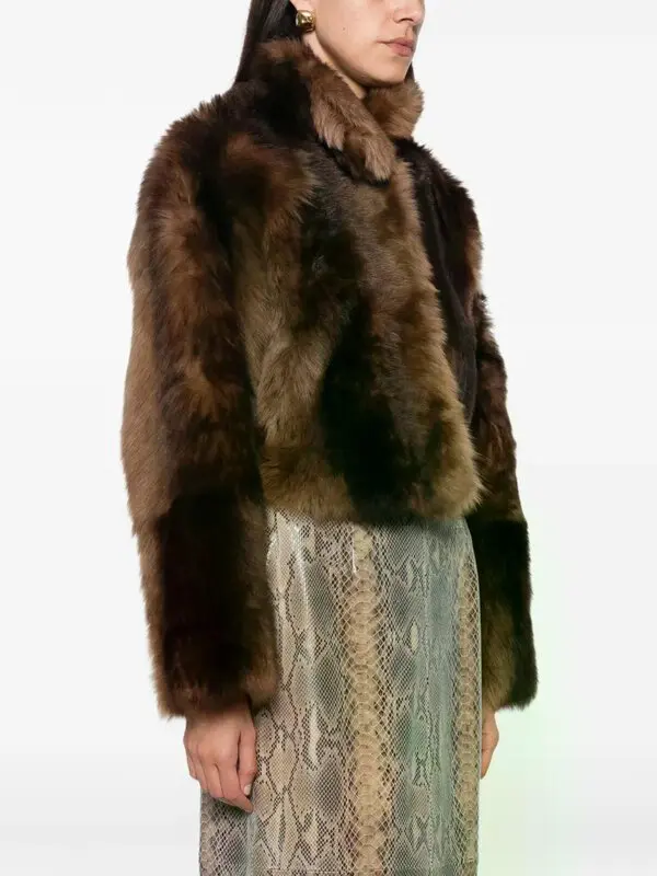 Nour Hammour Cropped Shearling Jacket