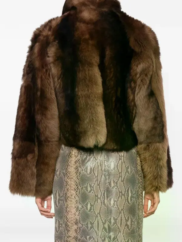 Nour Hammour Cropped Shearling Jacket