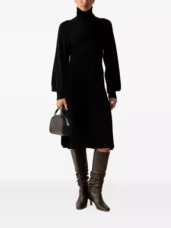 Pinko Wool-blend Turtleneck Midi Dress - Black