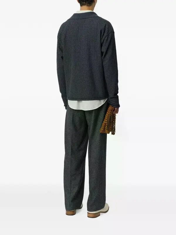 MFPEN Ribbed-knit Bouclé Polo Shirt