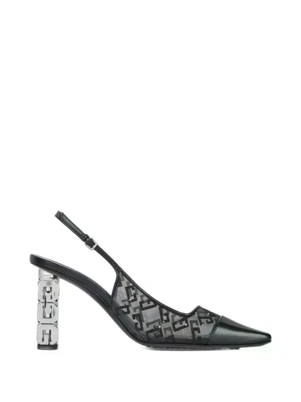 Givenchy G Cube Slingbacks In Monogram 72 Mesh With Lurex