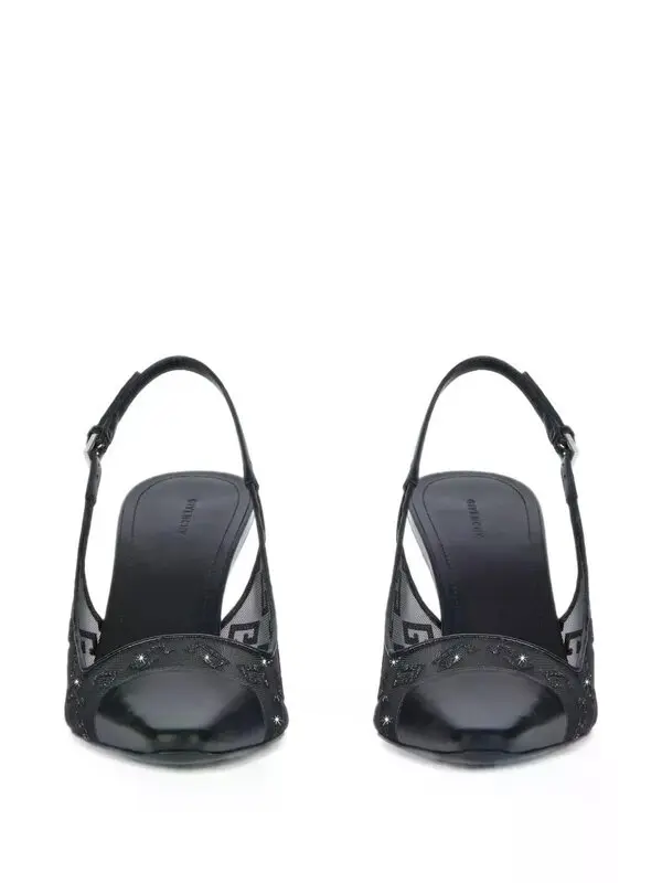 Givenchy G Cube Slingbacks In Monogram 72 Mesh With Lurex