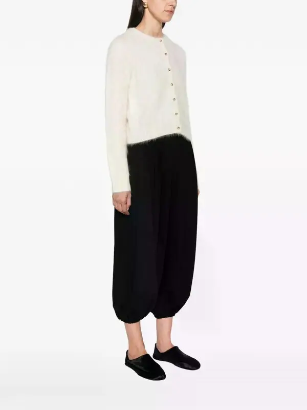 Soft Goat Brushed-finish Button-up Cardigan