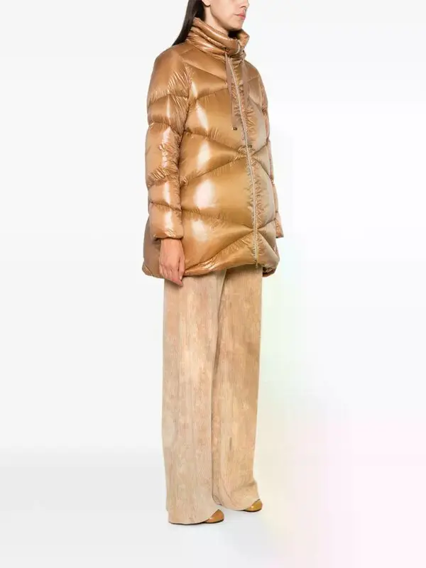 Herno Quilted High-neck Coat - Neutrals