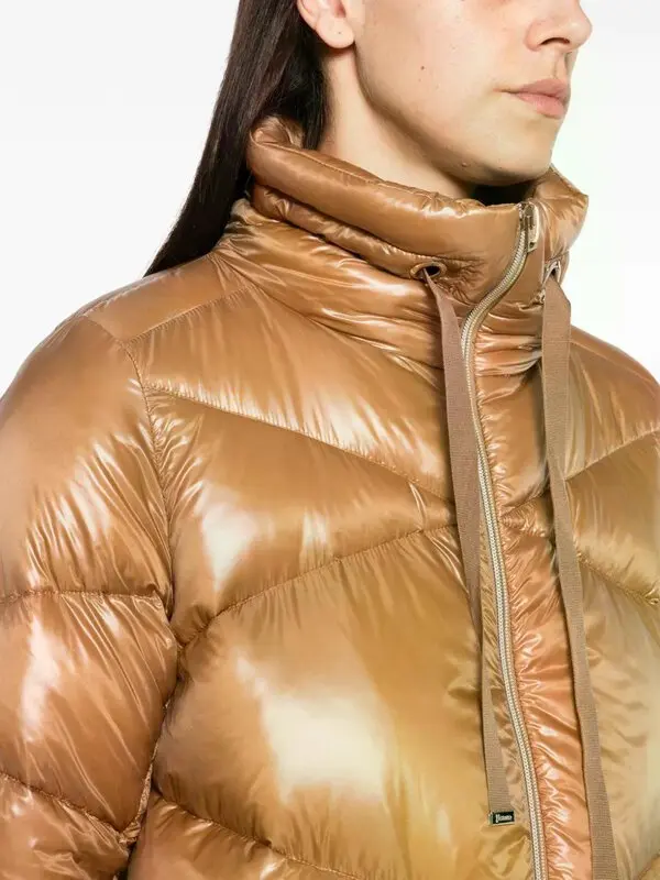 Herno Quilted High-neck Coat - Neutrals