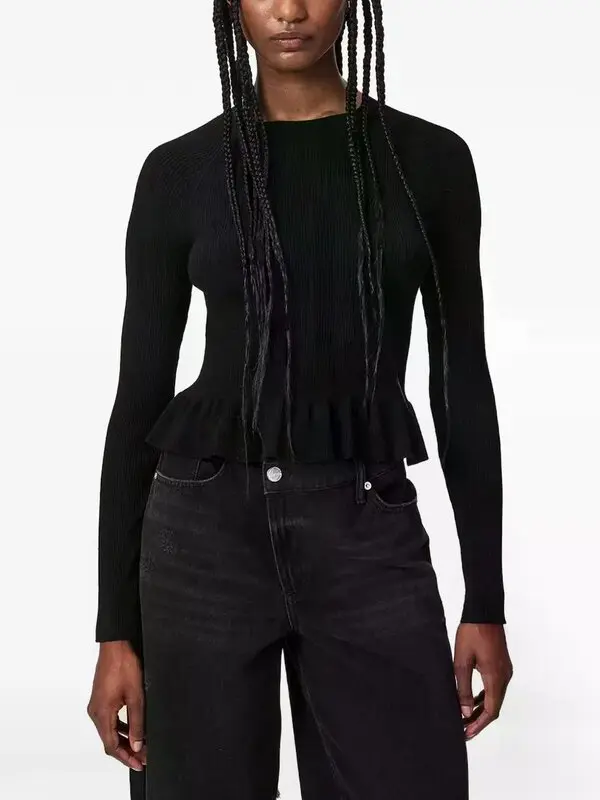 ALLSAINTS Jas Ribbed Peplum Sweater