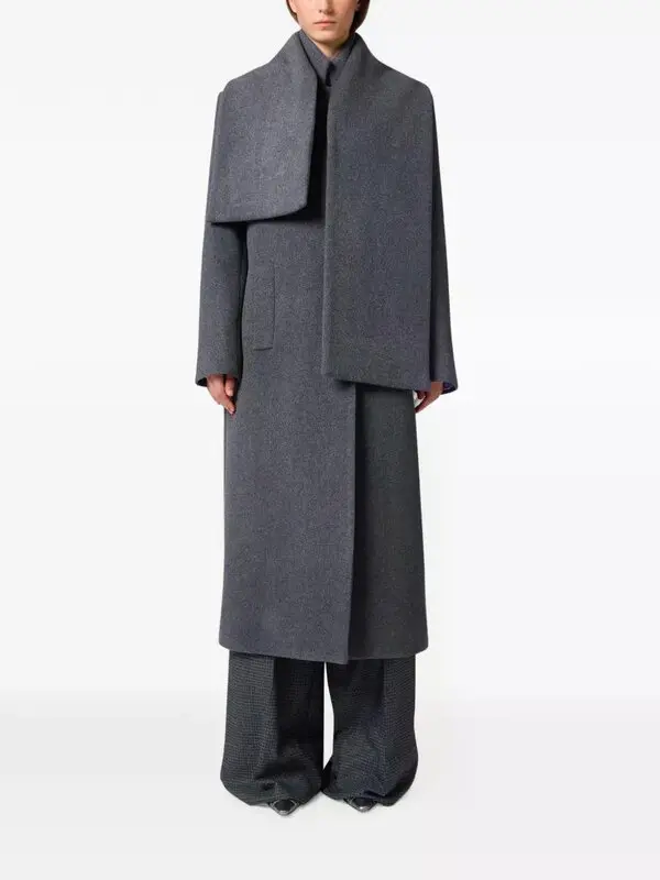 MSGM Scarf-detail Double-breasted Coat