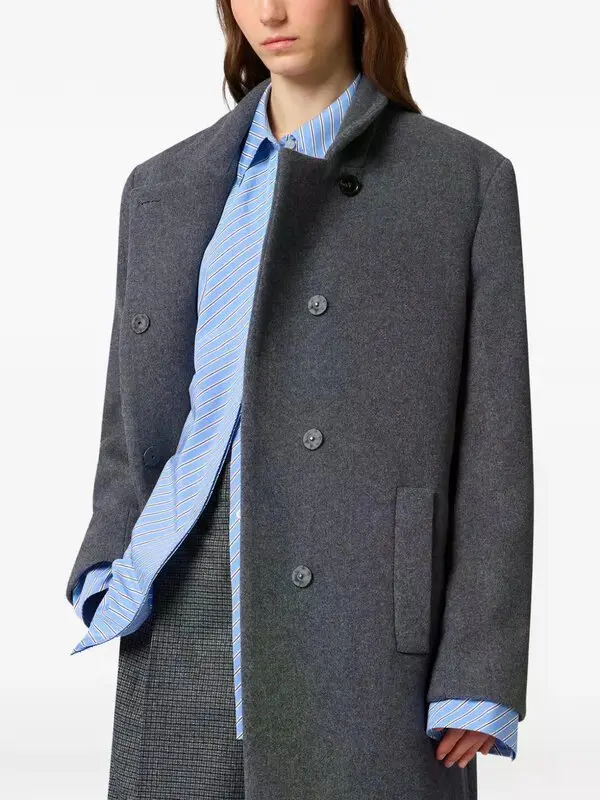 MSGM Scarf-detail Double-breasted Coat
