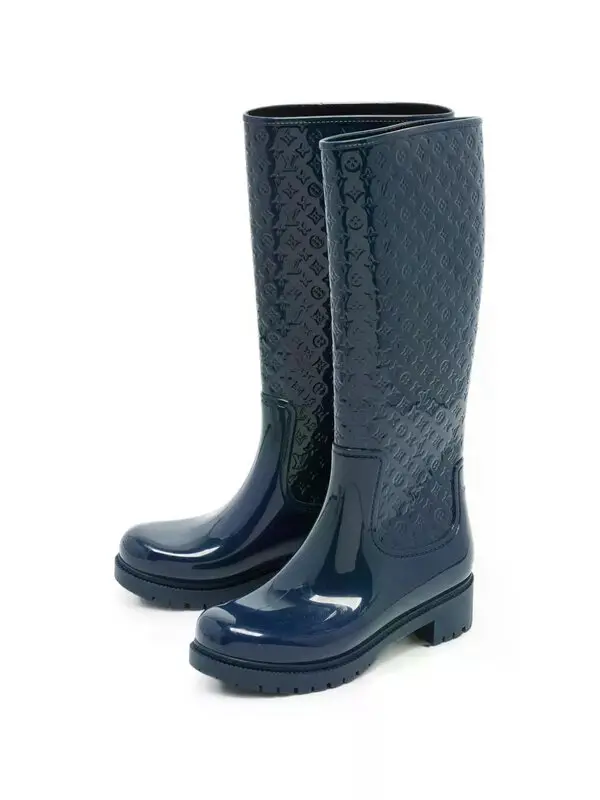 LOUIS VUITTON Monogram Rubber Boots - Blue