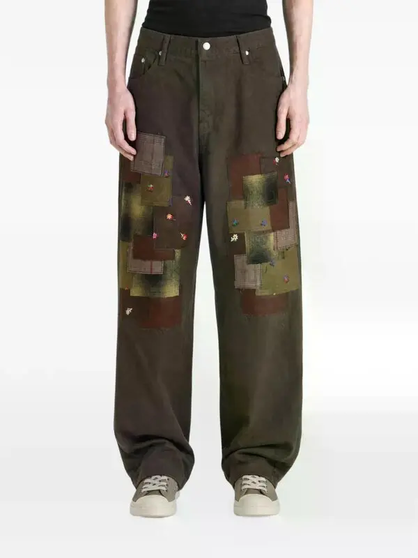 VOWELS Patchwork Embroidered Jeans