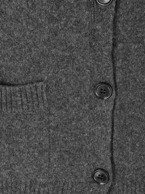 ROBERTO COLLINA V-neck Button-up Cardigan - Grey