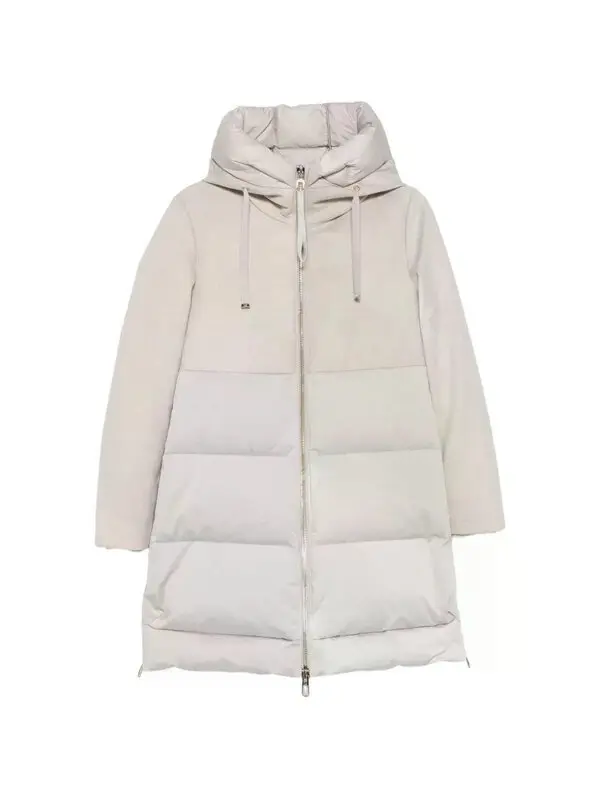 DUNO Talia Hooded Quilted Coat - Neutrals