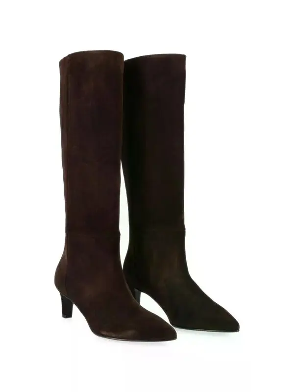 VIA ROMA 15 Pointed-toe Suede Boots - Brown