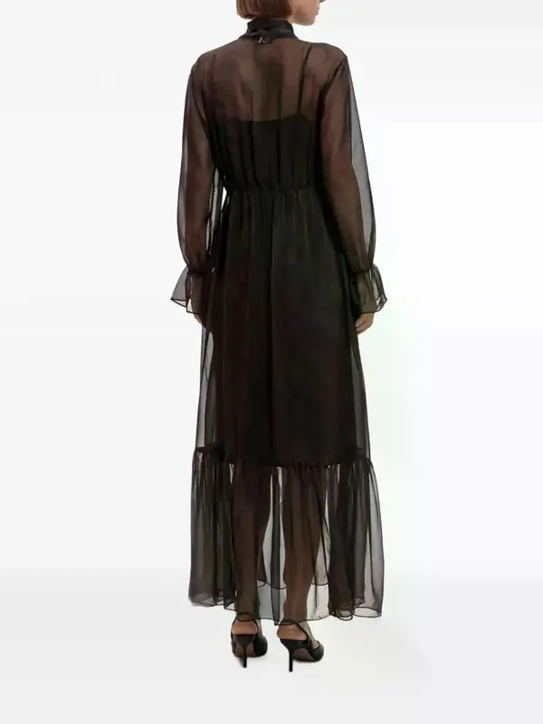 TWINSET Snake-print Pussy-bow Maxi Dress