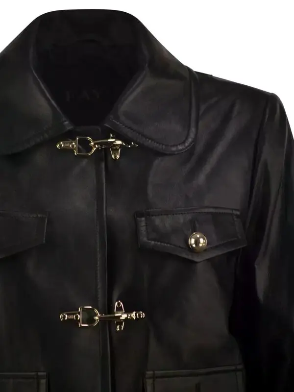 FAY Hook-fastening Leather Jacket