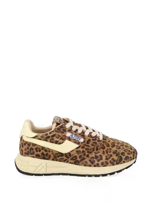 AUTRY Reelwind Low Leopard-print Sneakers - Brown